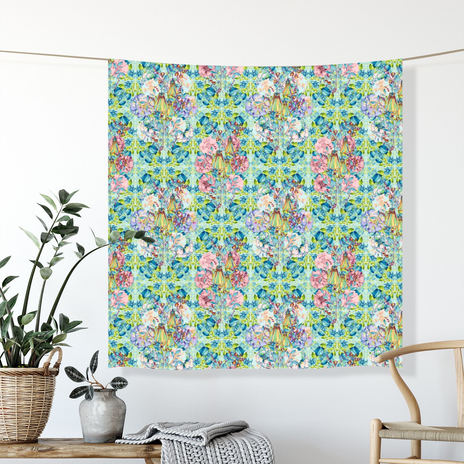 Fabric Printing - Composition with flowers - series 11
