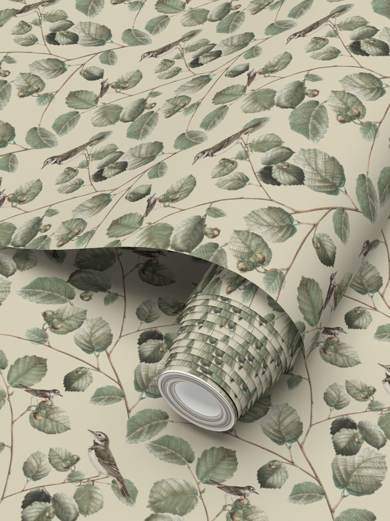 Wallpaper Roll | Opa's Hazelnut Tree in Cream