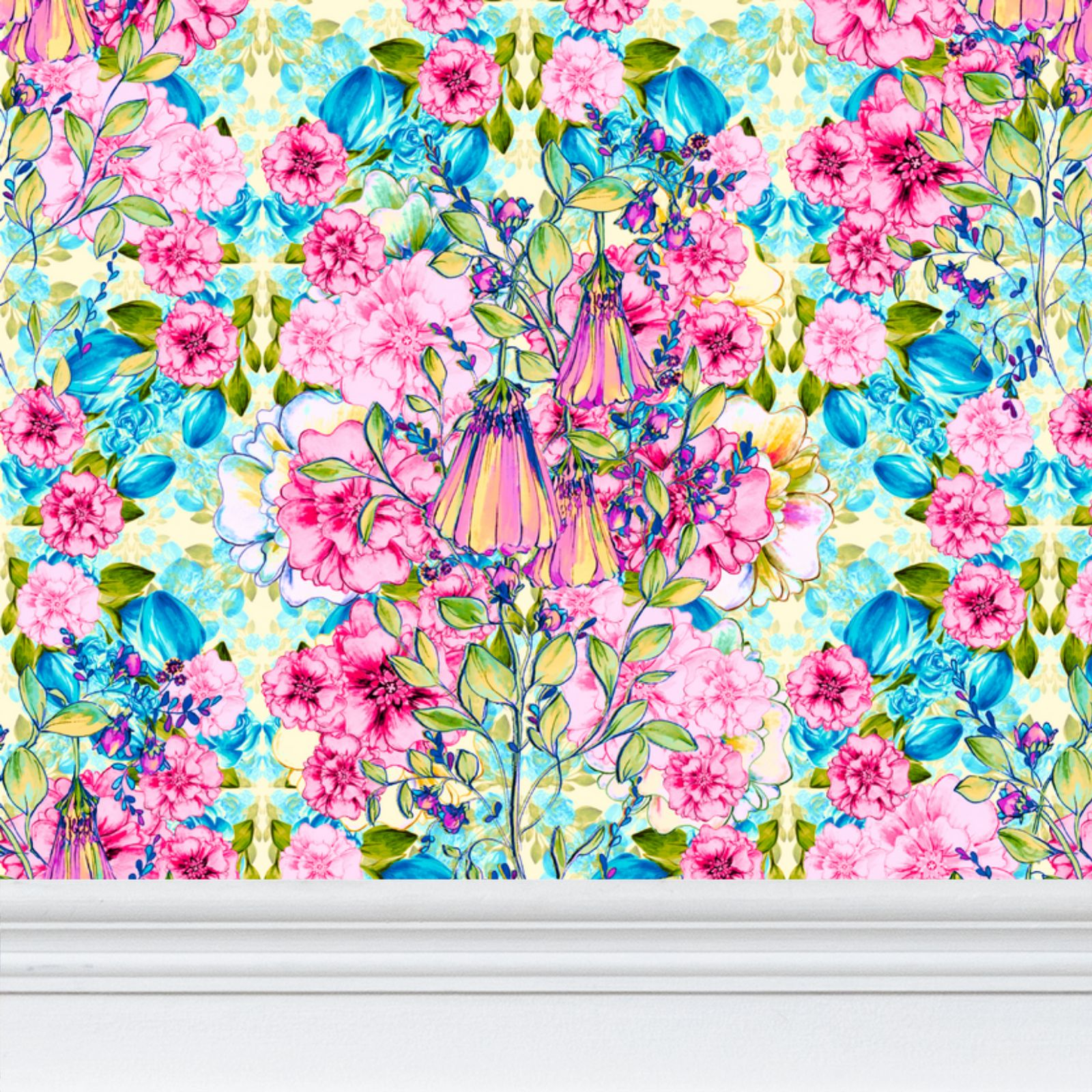 Repeat Pattern Wallpaper - Composition with flowers - series 12