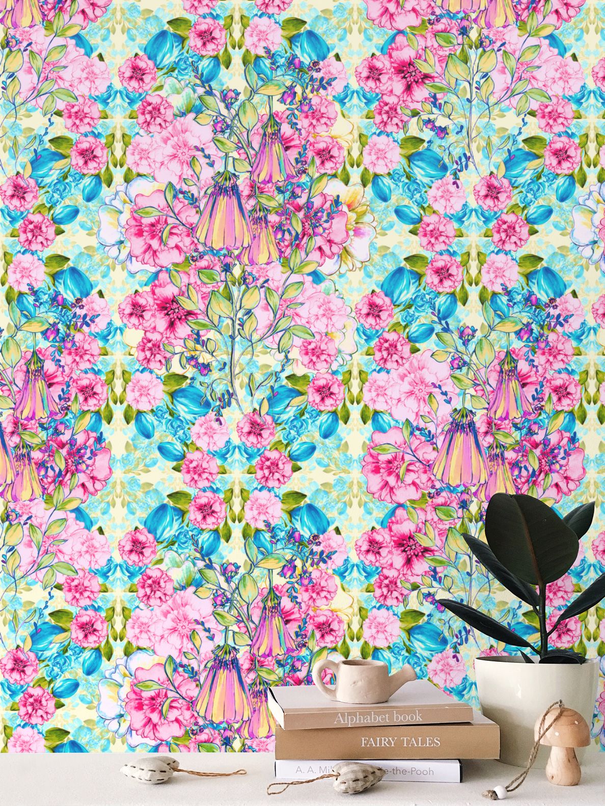 Repeat Pattern Wallpaper - Composition with flowers - series 12