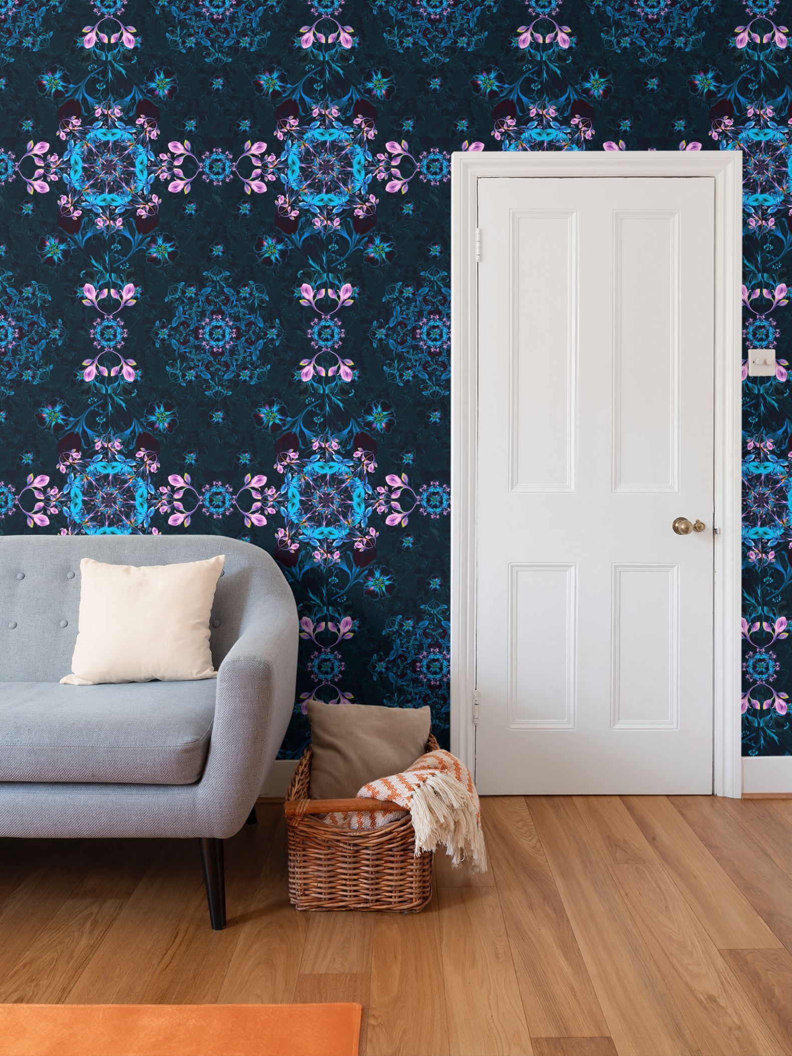Repeat Pattern Wallpaper - Composition and flowers - series 10