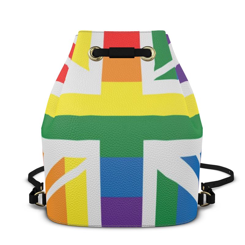 LGBTQ England Uk rainbow flag bucket backpack