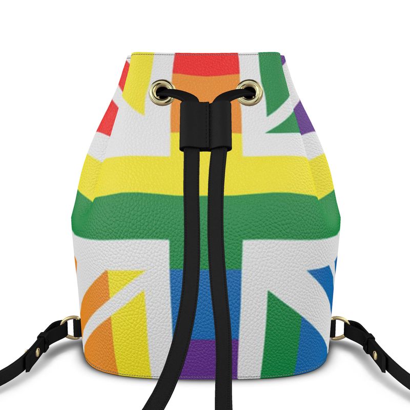 LGBTQ England Uk rainbow flag bucket backpack
