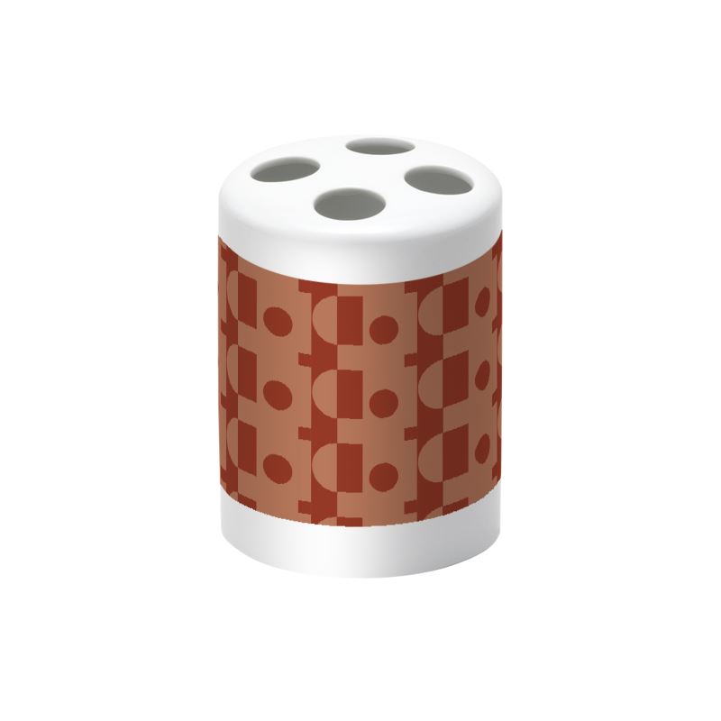 Toothbrush Holder - Rust Pink Modern Moon