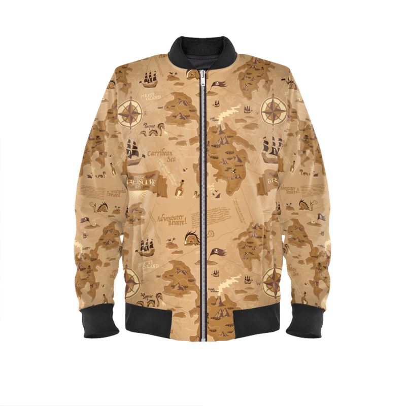 Men's Bomber Jacket Treasure Map
