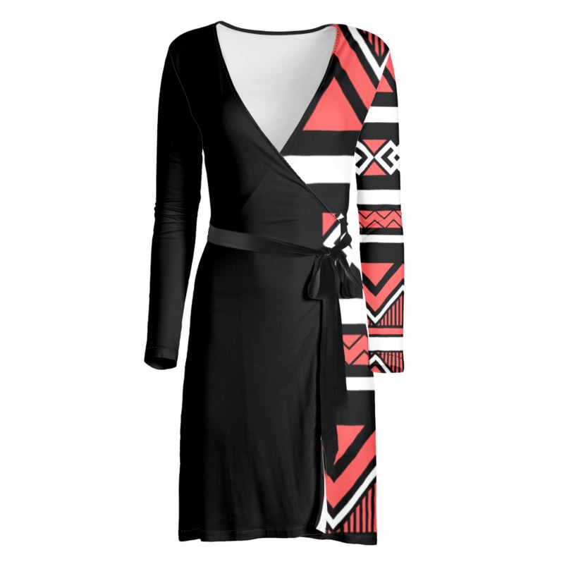 Tribal pattern Wrap Dress