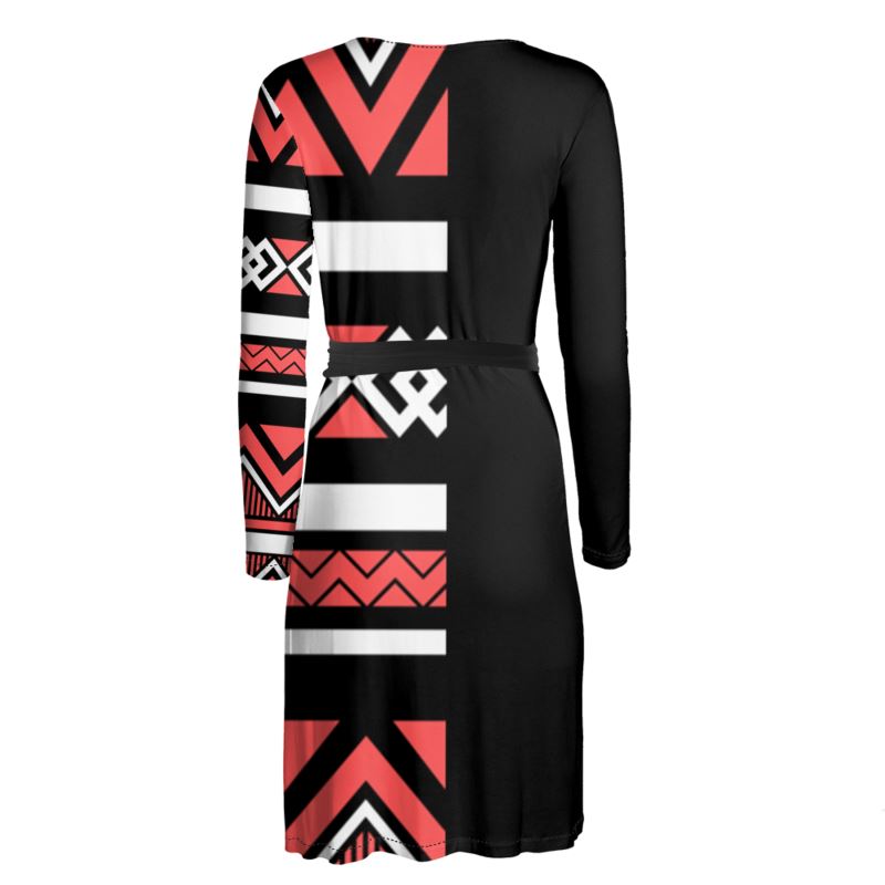 Tribal pattern Wrap Dress
