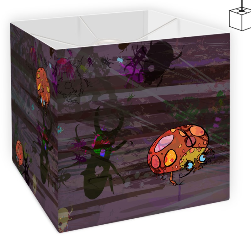 'The Night Watch with Love Bugs' Square Lamp Shade