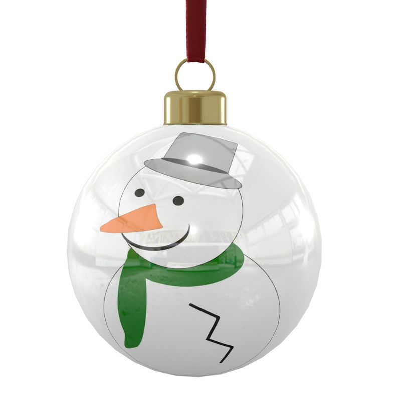 Bone China Christmas Bauble Snowman