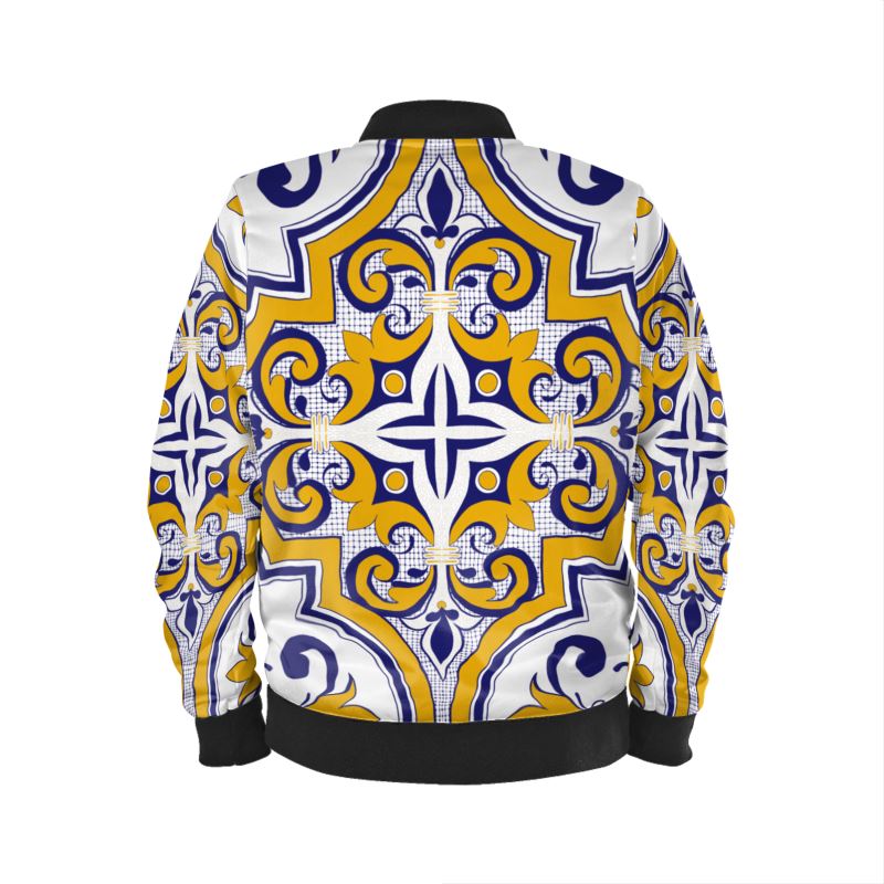 Moroccan Tiles Pattern Mens Bomber Jacket