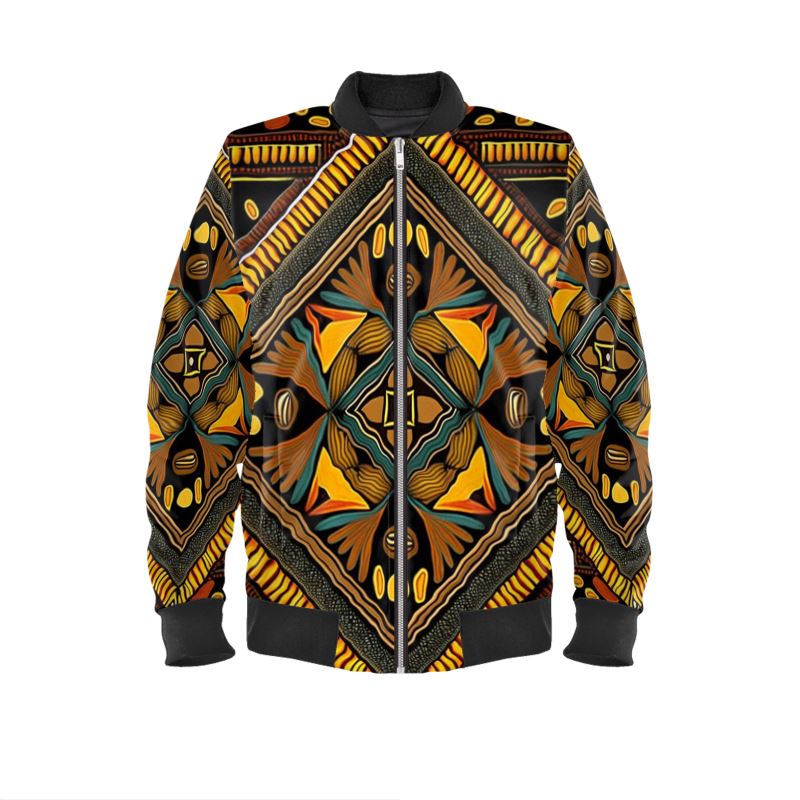 African Inspired Tile Design Bomber Jacket