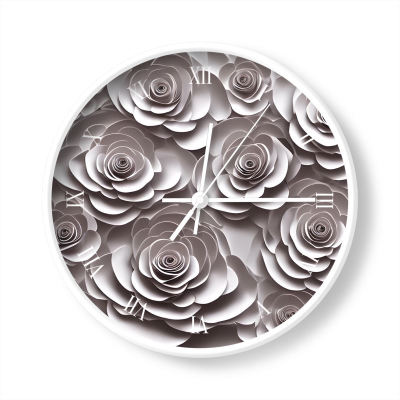 Wall Clocks 3D floral pattern, 3D floral pattern Modern wall clock