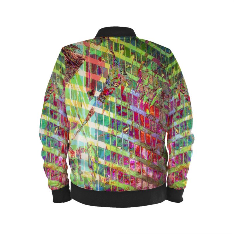 Abstract bomber jacket - bright colors and geometric shapes