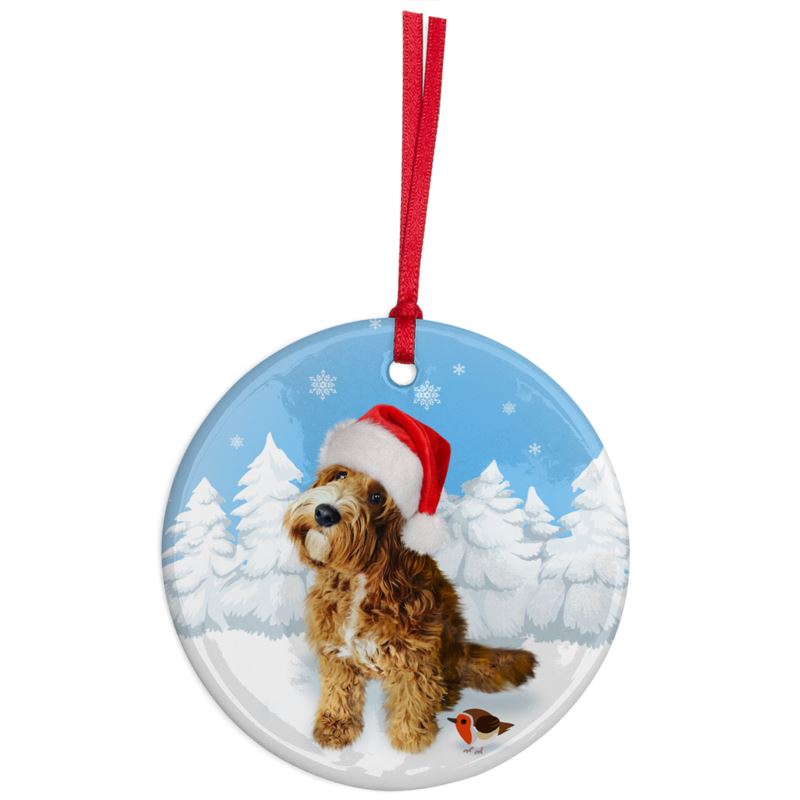Christmas Ornaments red cockapoo