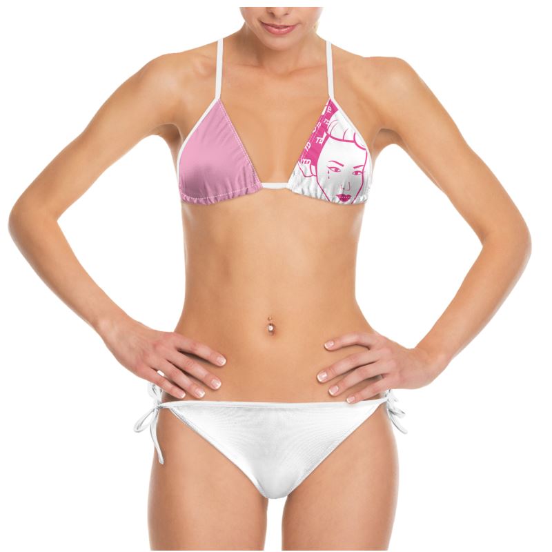 TDM White/Pink Bikini-White Trim