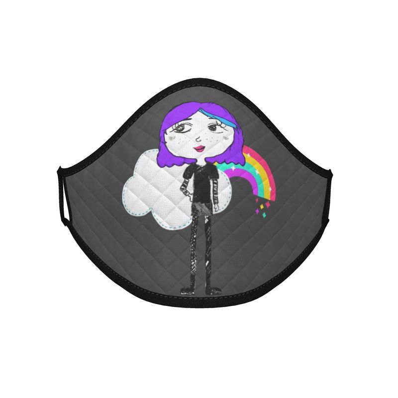 Up to the Rainbow purple girl face masks