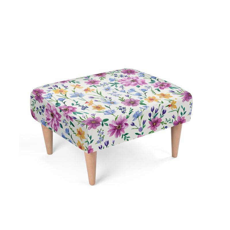 Floral Footstool, Beautiful Blooms Design