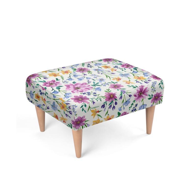 Floral Footstool, Beautiful Blooms Design