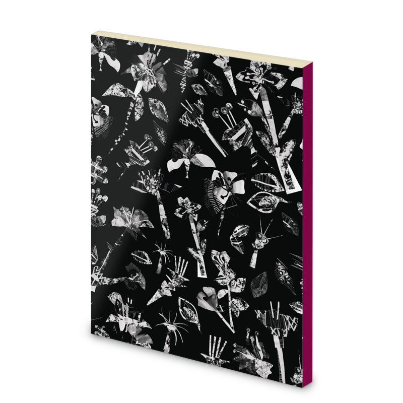 Black Floral Pocket Note Book