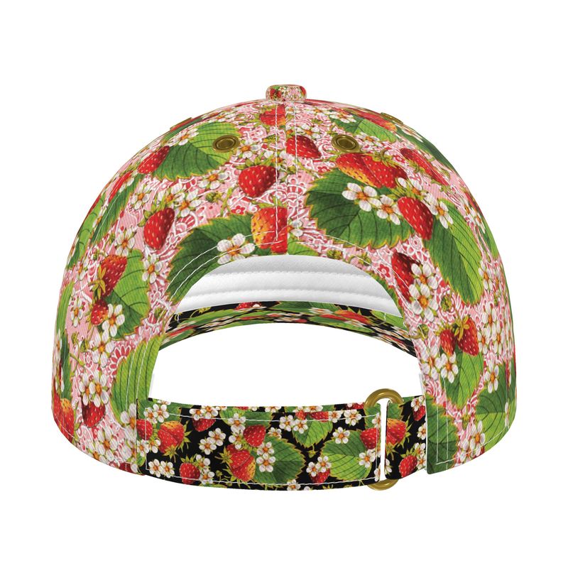 Pink Paisley Strawberries Baseball Cap
