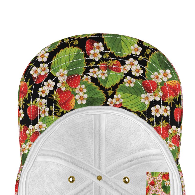 Pink Paisley Strawberries Baseball Cap