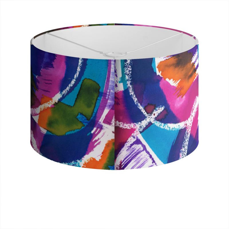Expressive Floral Drum Lamp Shade