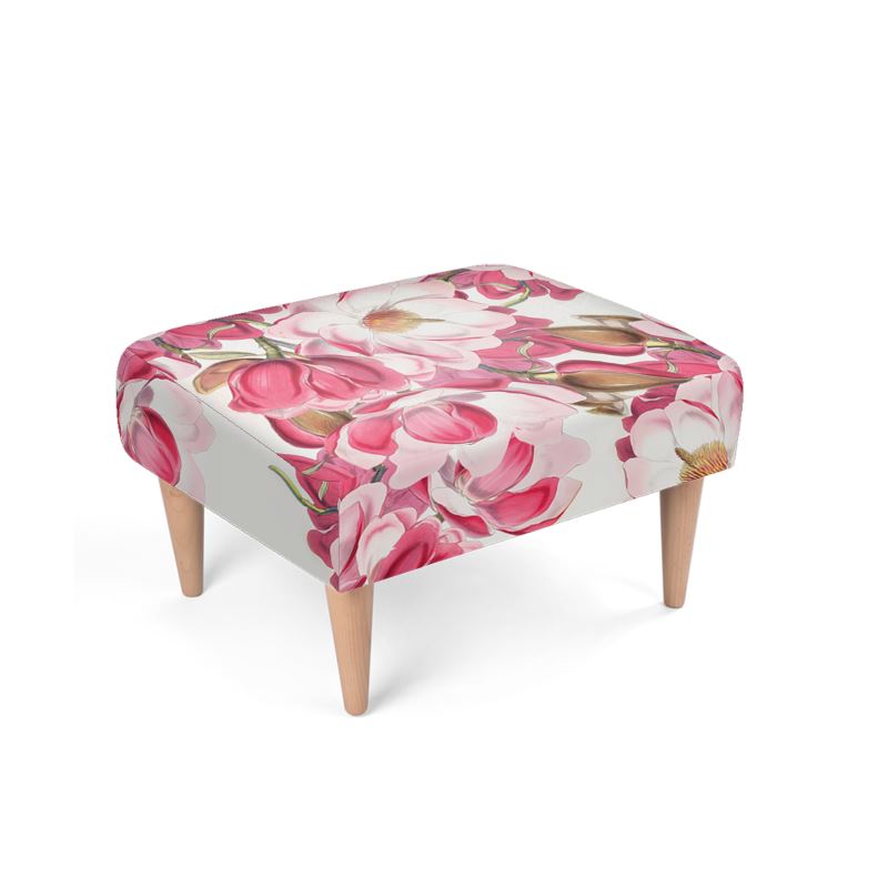 Pink Magnolia Footstool