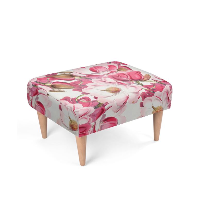 Pink Magnolia Footstool
