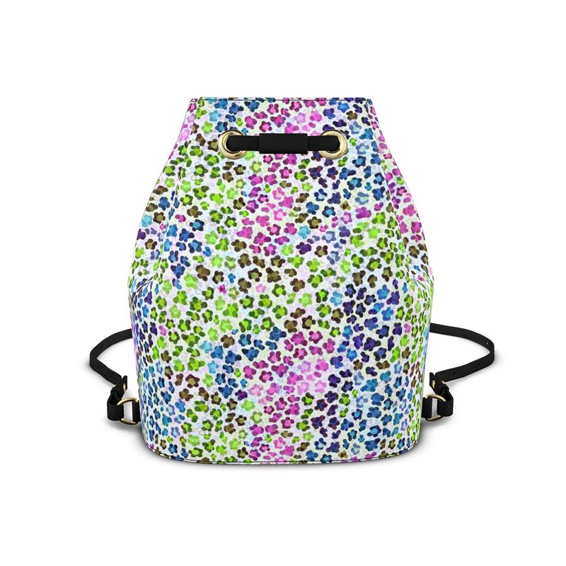 Leopard Skin Multicoloured Collection Bucket Backpack