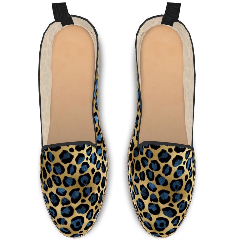 leopard print loafer espadrilles