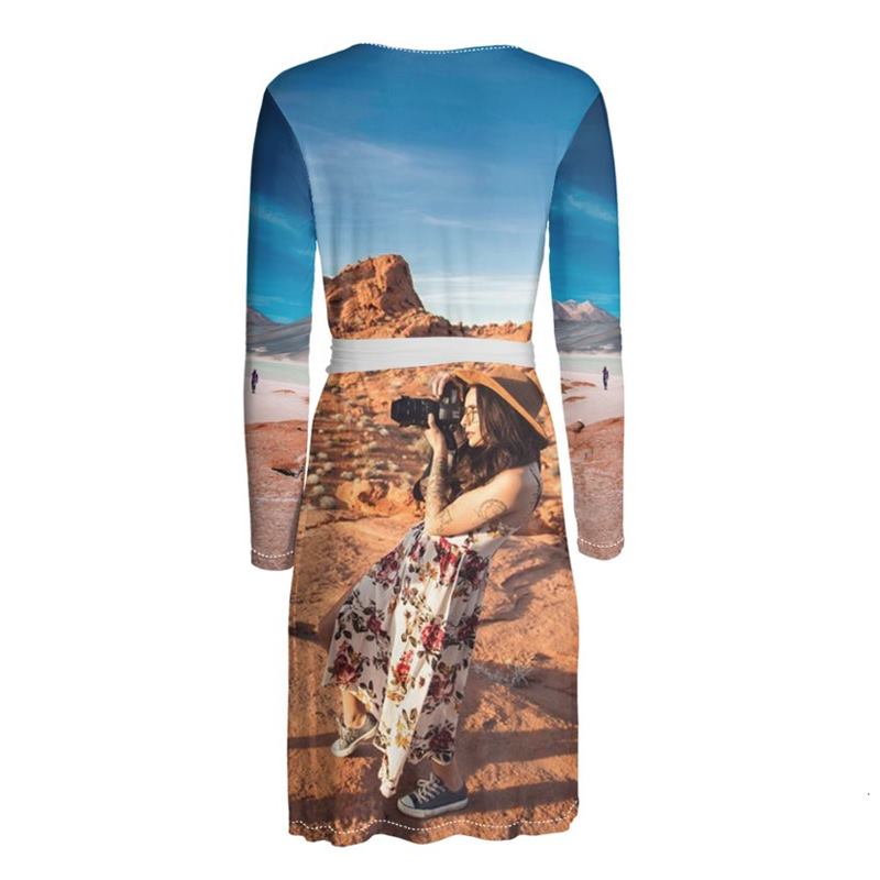 Custom Midi Wrap Dress | Personalized Wrap Around Dress