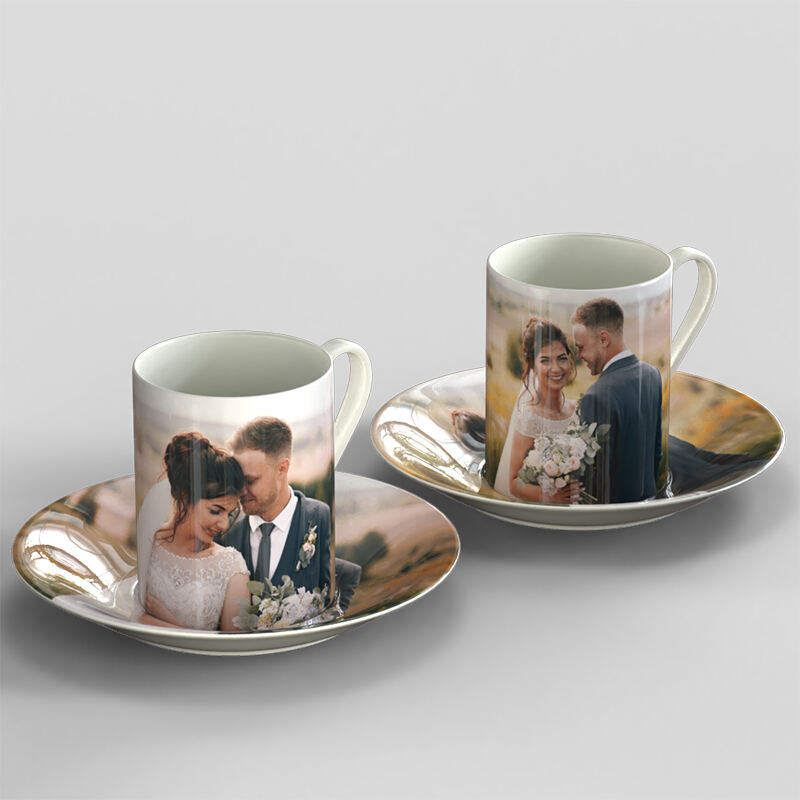 Personalised Tea Cups. Custom Mug With Saucer