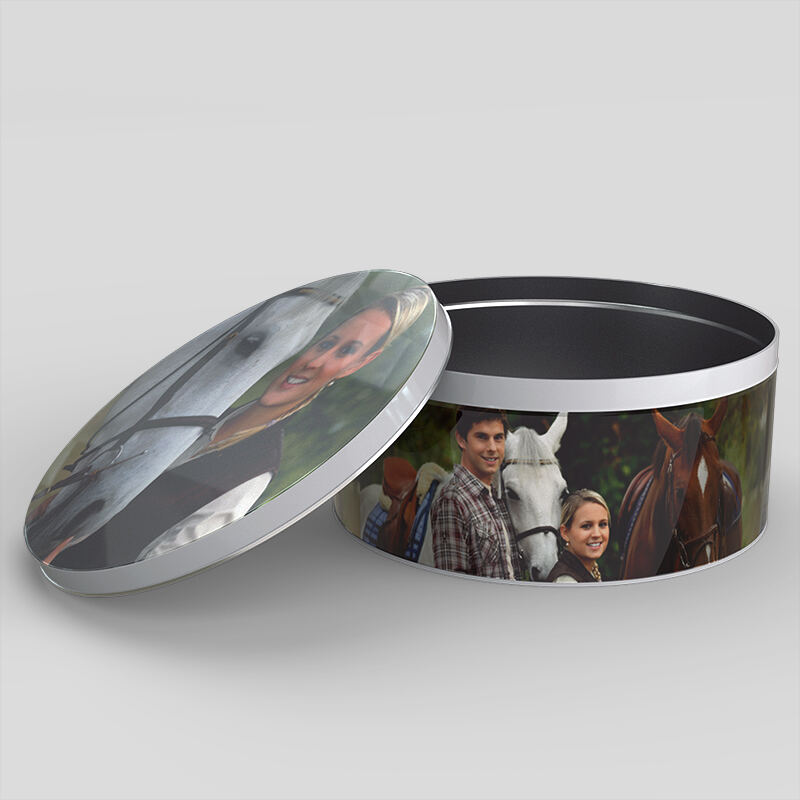Large Storage Tin Custom Printed | Large Round Tin | 2 Sizes