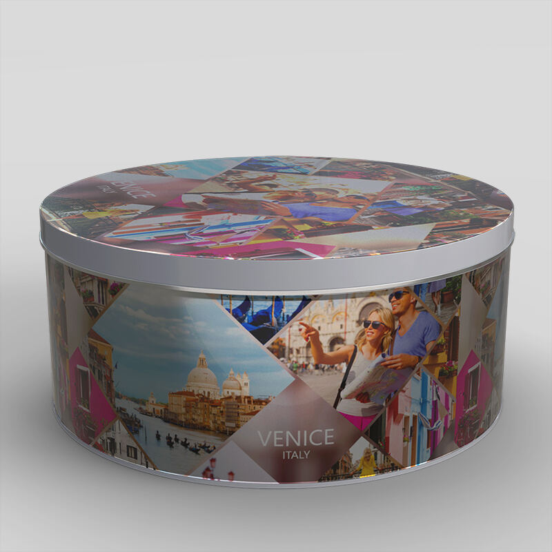Large Storage Tin Custom Printed | Large Round Tin | 2 Sizes