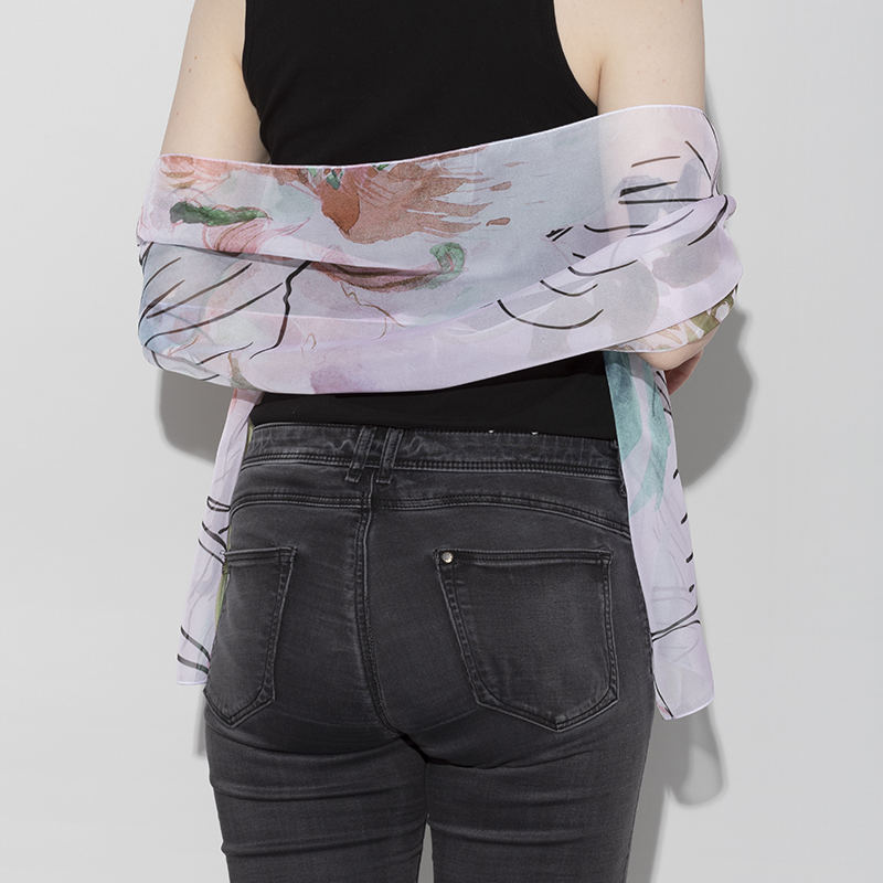 Custom Printed Chiffon Scarves. Ladies Chiffon Scarf