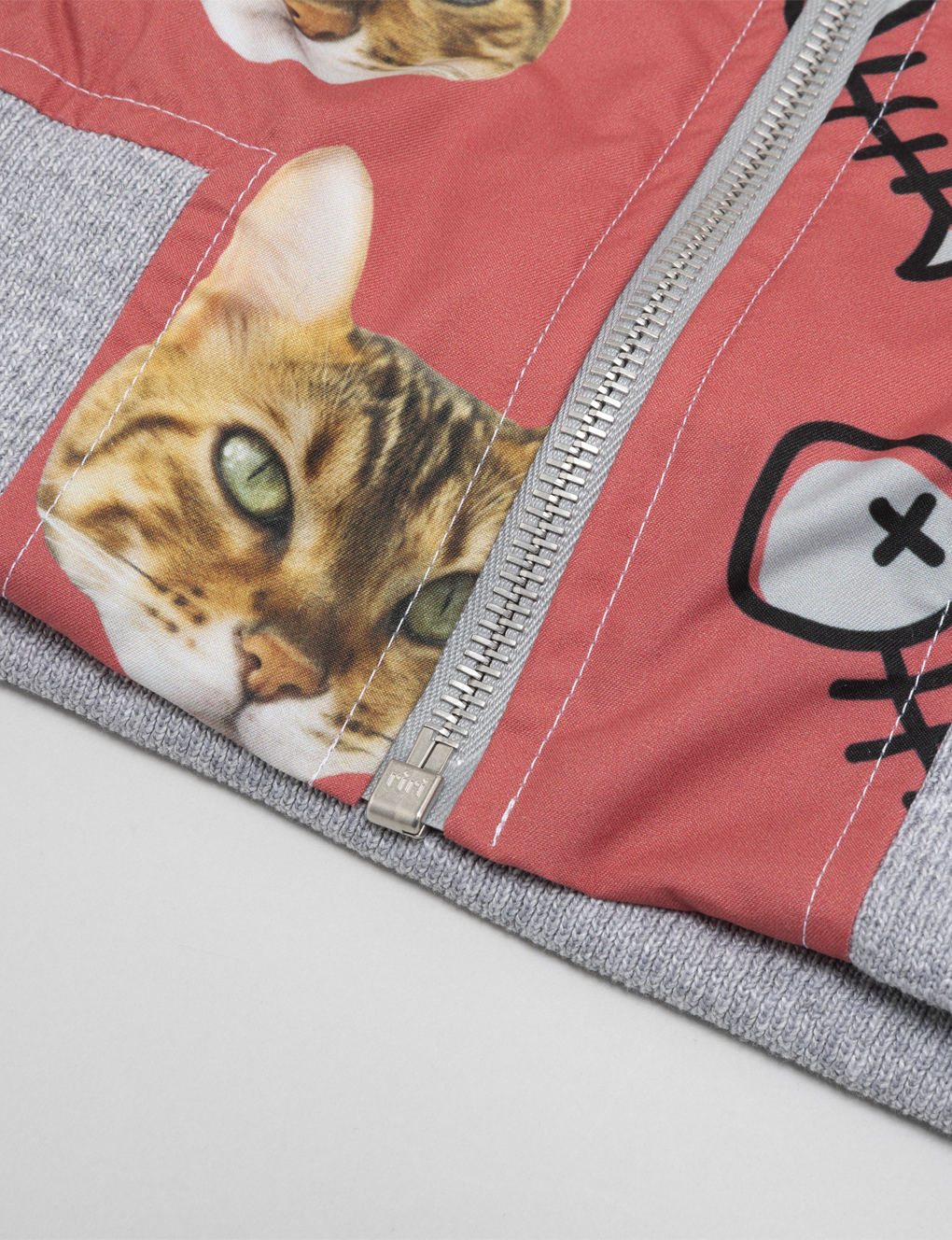 Woman's Bomber Jacket with Face. Cat Face Bomber Jacket.