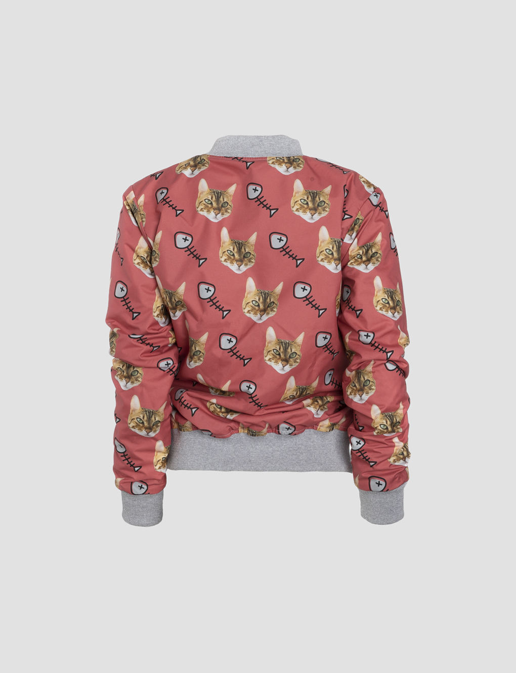 Face On A Bomber Jacket. Women's Bomber Jacket With Face.