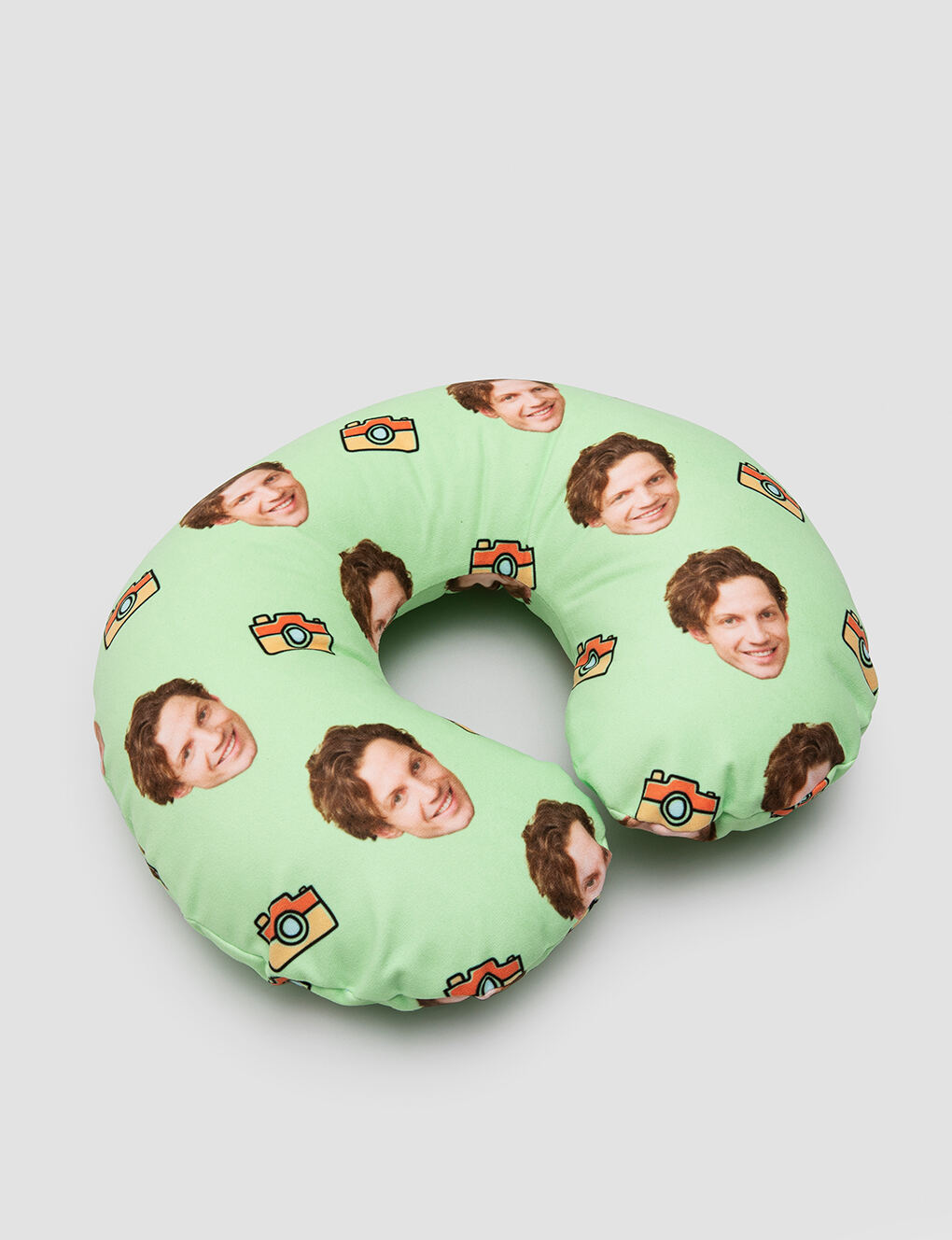 Neck Pillow with Faces. Face Printed Travel Pillow.