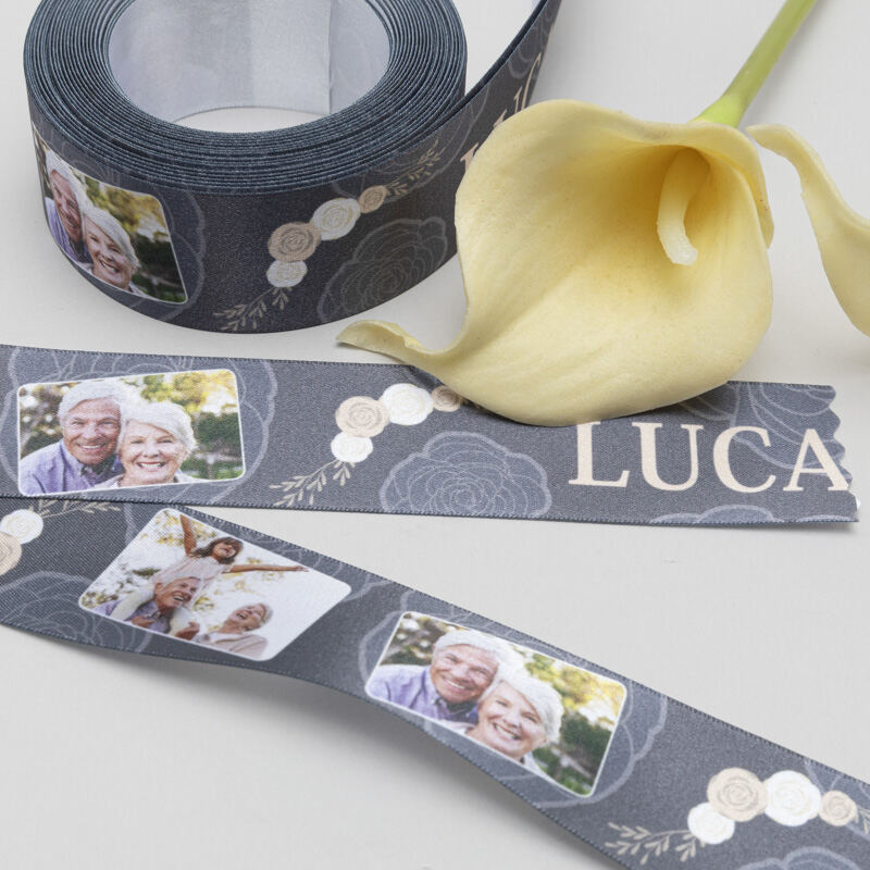 Personalised Funeral Ribbon. Ribbon for Funeral Flowers