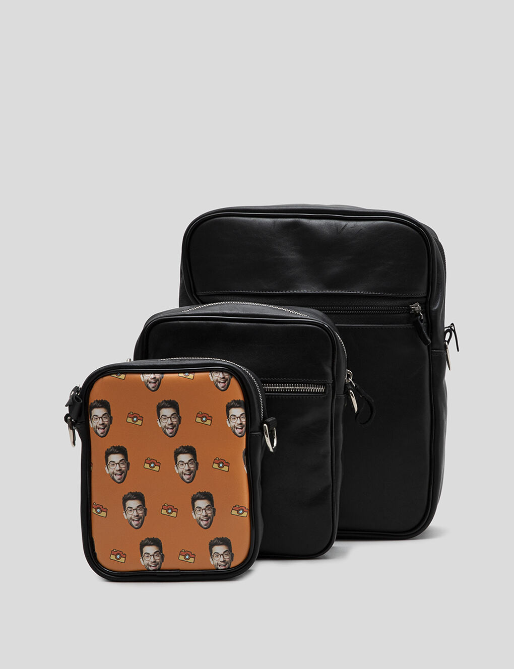 Face Messenger Bag. Shoulder Bag With Faces