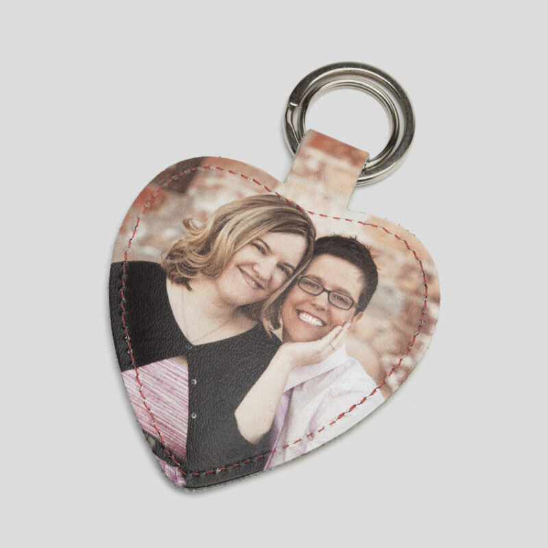 Personalized Heart Keychain. Photo Heart Keychain. Handmade.