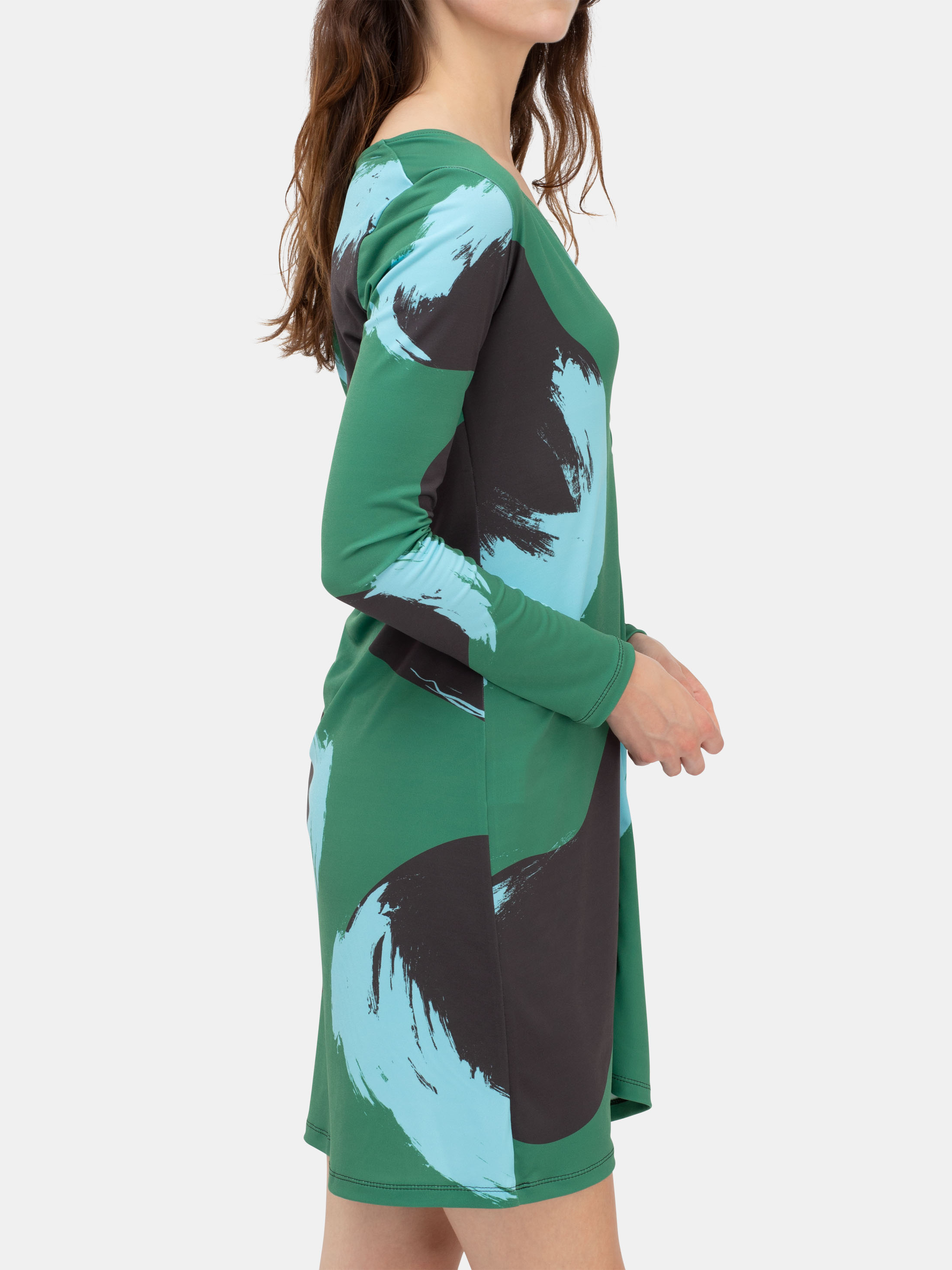 Custom Button Through Dress | Printed Long Sleeve Dress