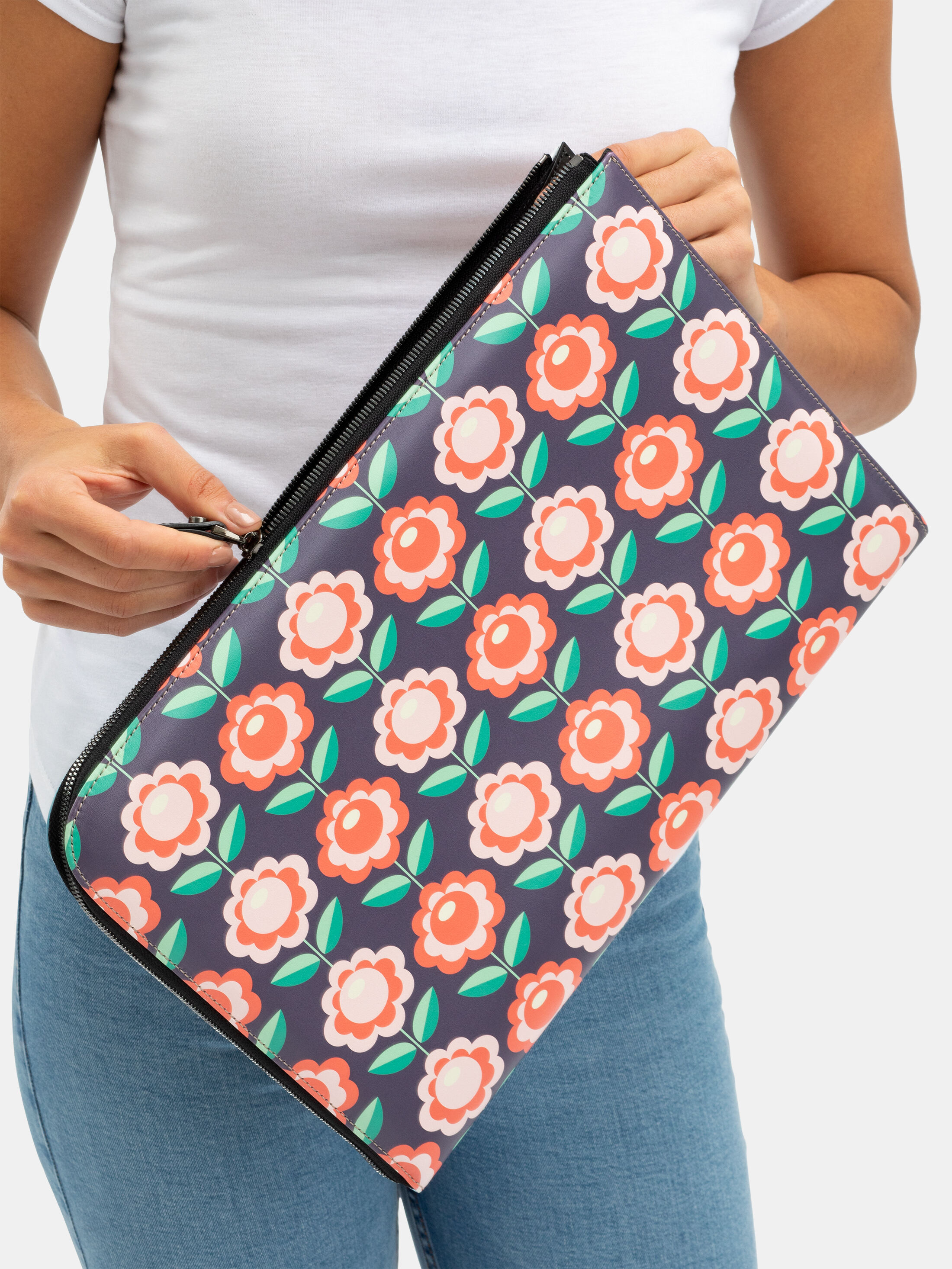 Custom Leather Portfolio. Printed Document Folder. Handmade.