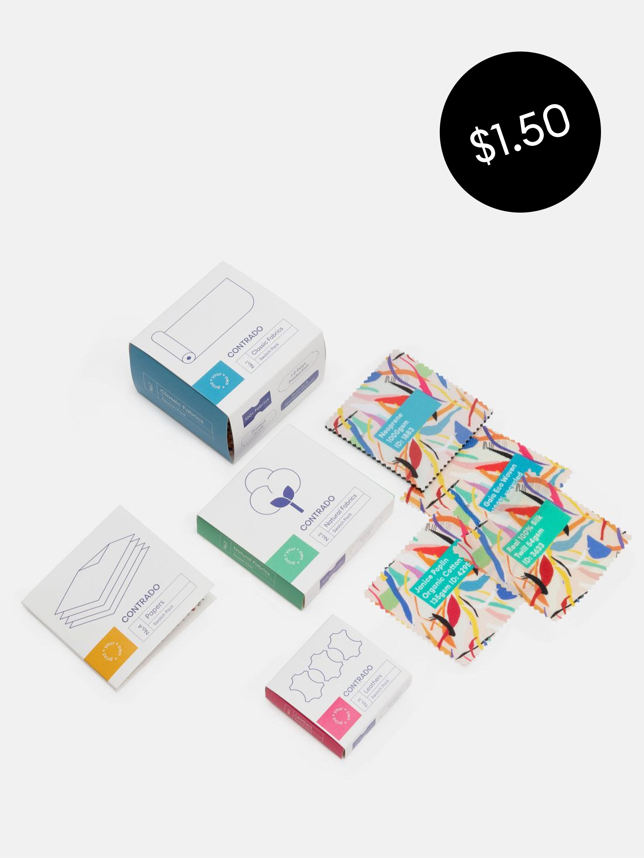 Fabric Swatch Pack For Printing. Pocket Size Fabric Guide