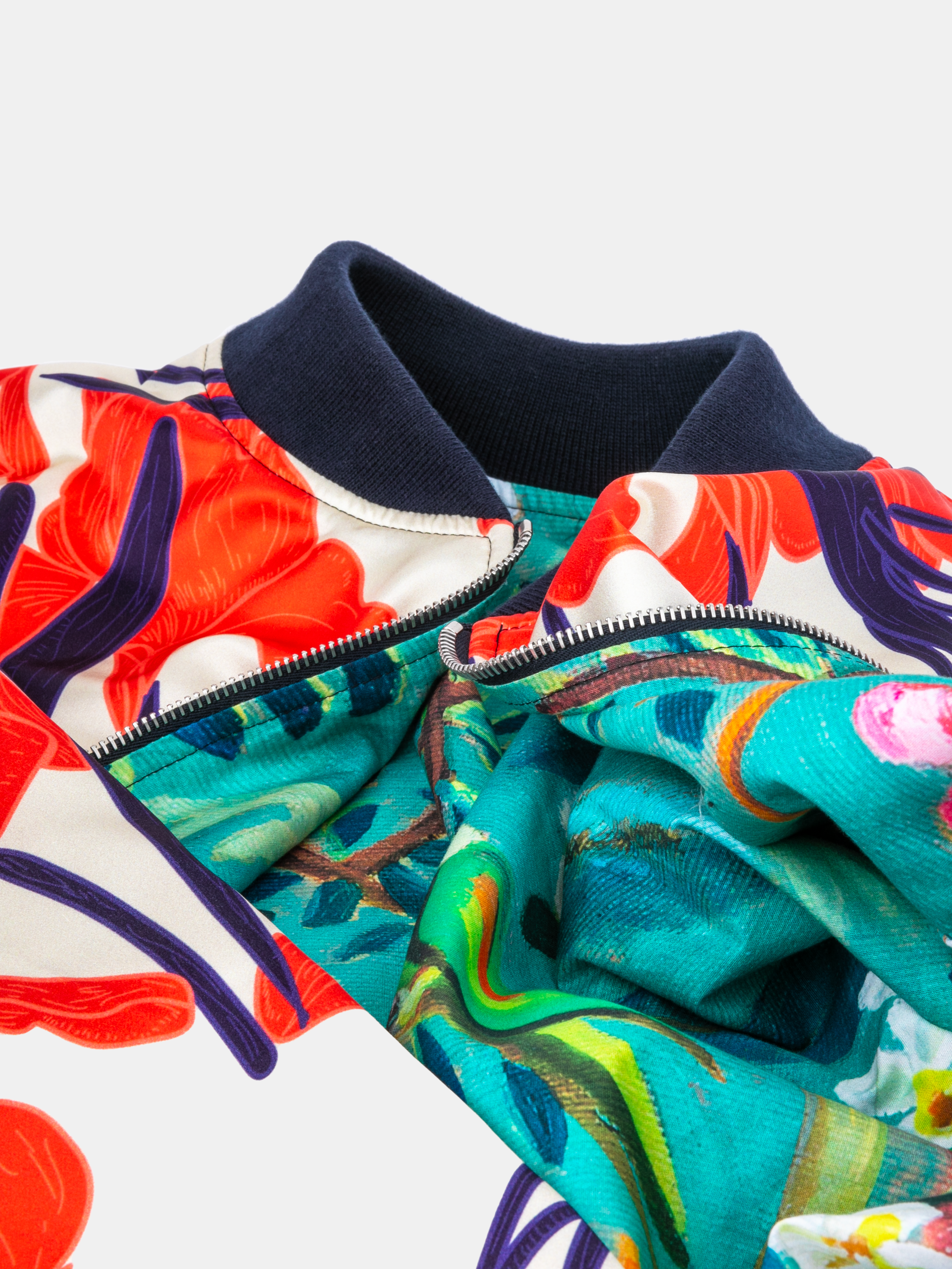 Design Custom Reversible Silk Bomber Jacket for Men