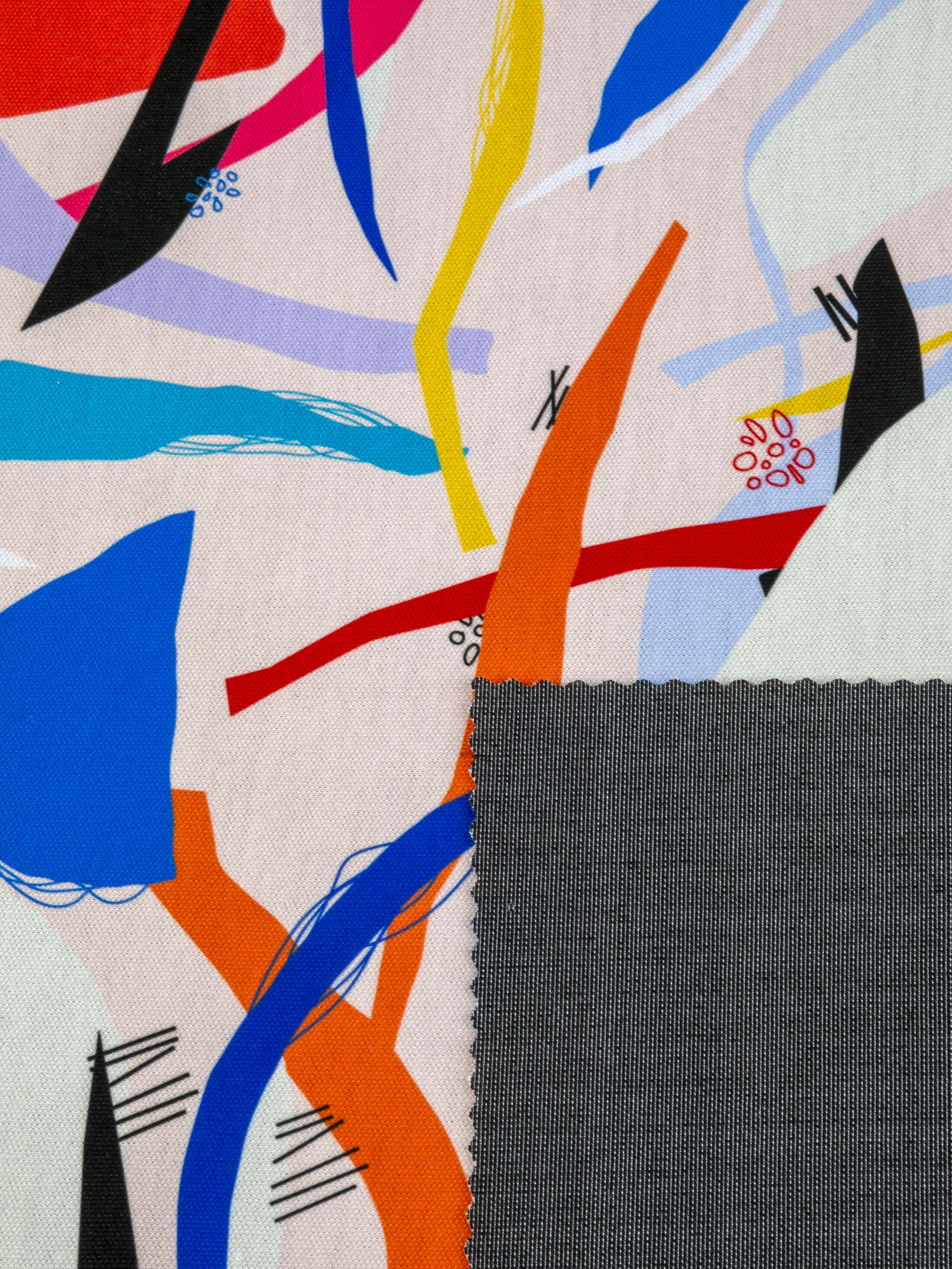 Custom Printed Nero Ponte Fabric | Heavyweight Ponte Fabric