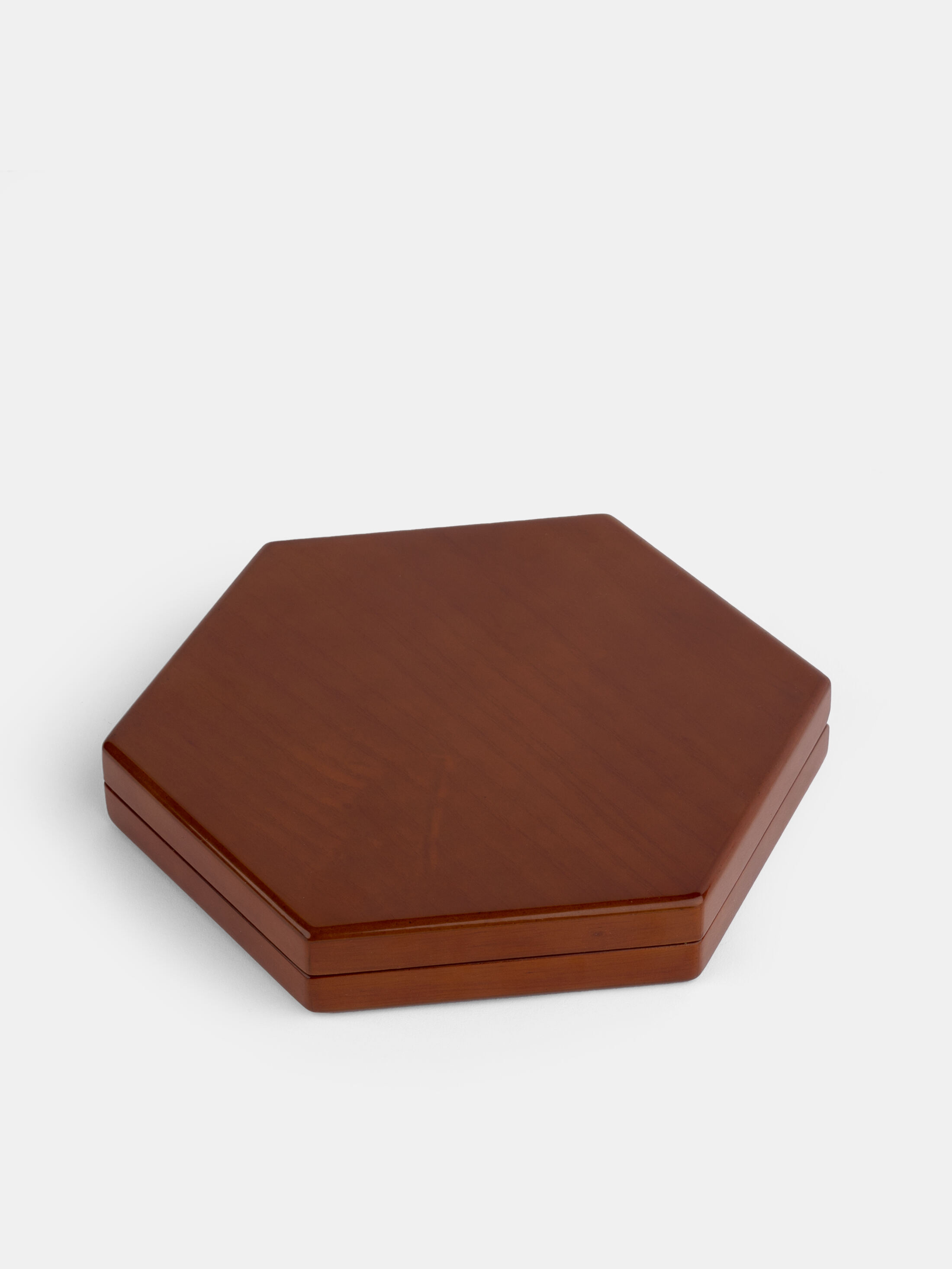 Custom Ceramic Hexagon Puzzle | Premium Pecan Wood Case